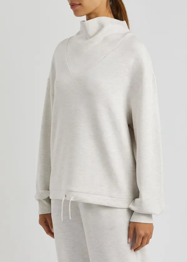 Varley Betsy Stretch-jersey High-neck Sweatshirt - Ivory