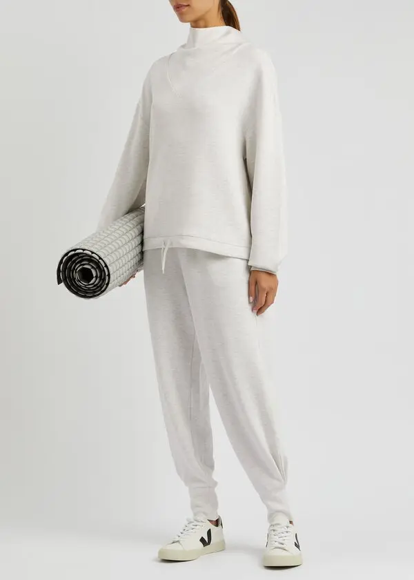 Varley Betsy Stretch-jersey High-neck Sweatshirt - Ivory