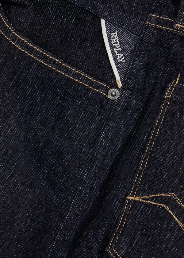 REPLAY Anbas Hyperflex Re-used Slim-leg Jeans - Dark Blue