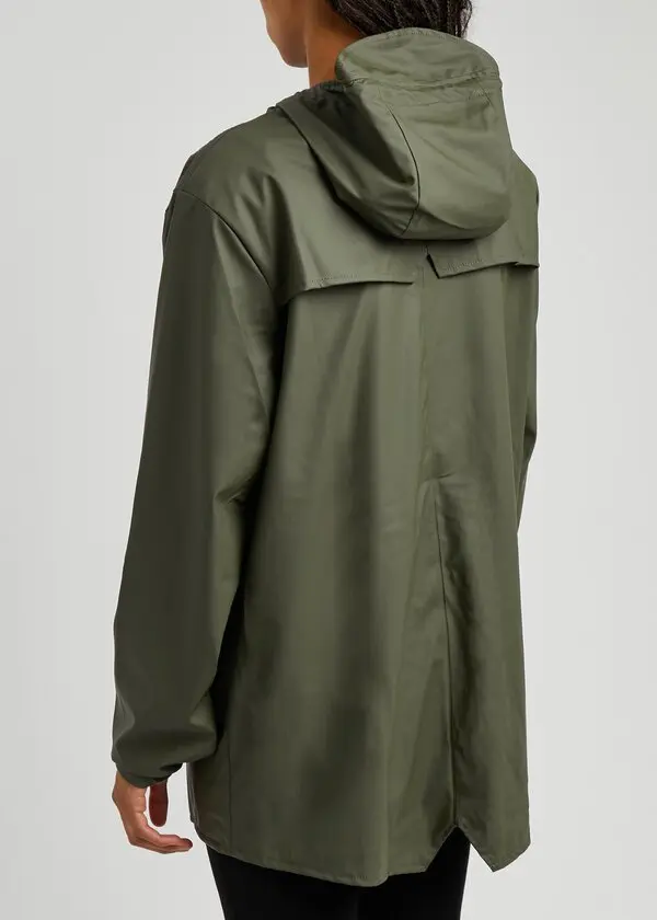 Rains Hooded Waterproof Jacket - Dark Green