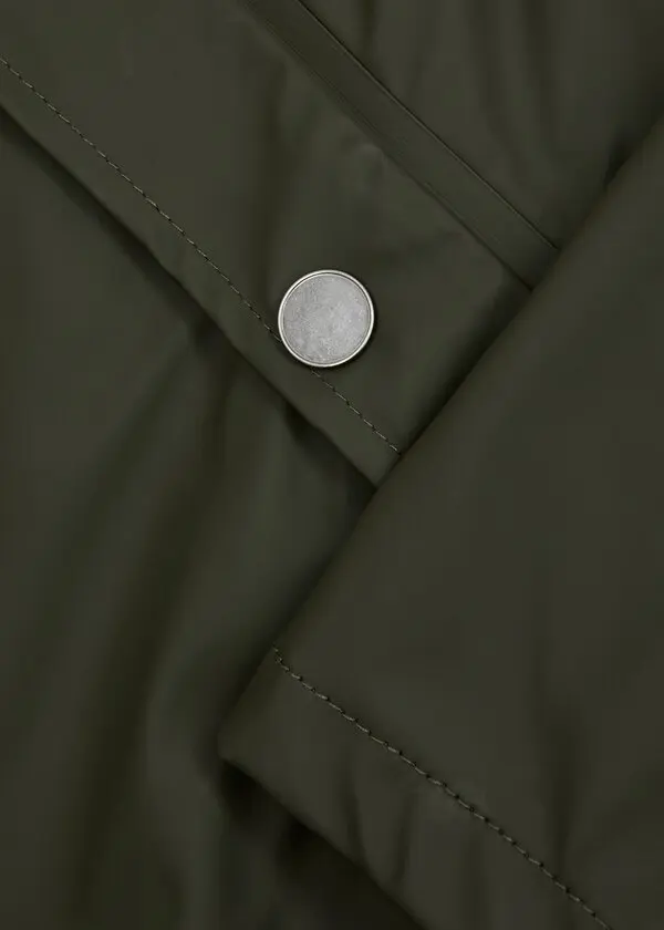 Rains Hooded Waterproof Jacket - Dark Green