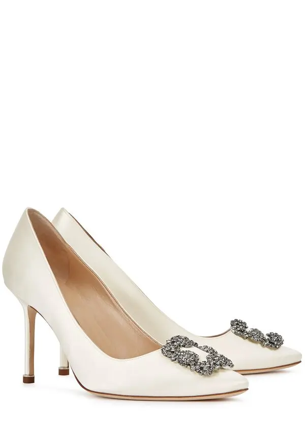 Manolo Blahnik Hangisi 90 Silk-satin Pumps