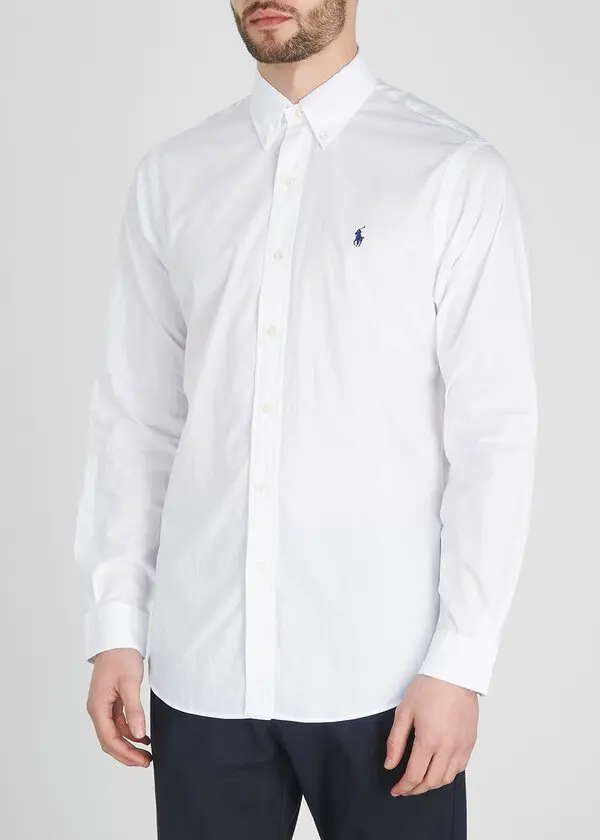 Polo Ralph Lauren Custom Cotton-poplin Shirt - White