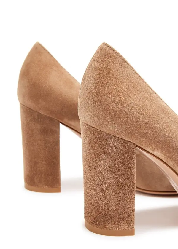 GIANVITO ROSSI Piper 85 Suede Pumps - Camel