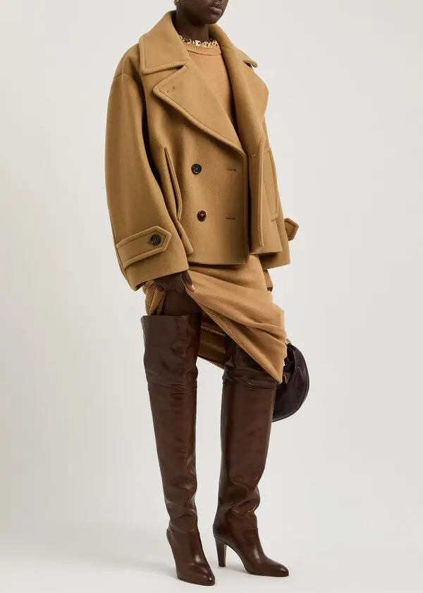Chloé Eve 90 Glossed-leather Over-the-knee Boots - Brown