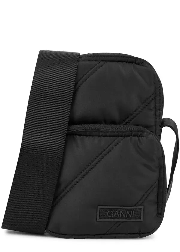 GANNI Mini Quilted Nylon Cross-body Pouch