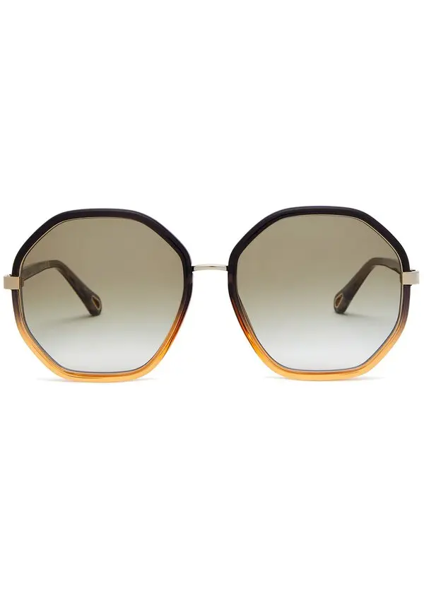 Chloé Two-tone Octagon-frame Sunglasses