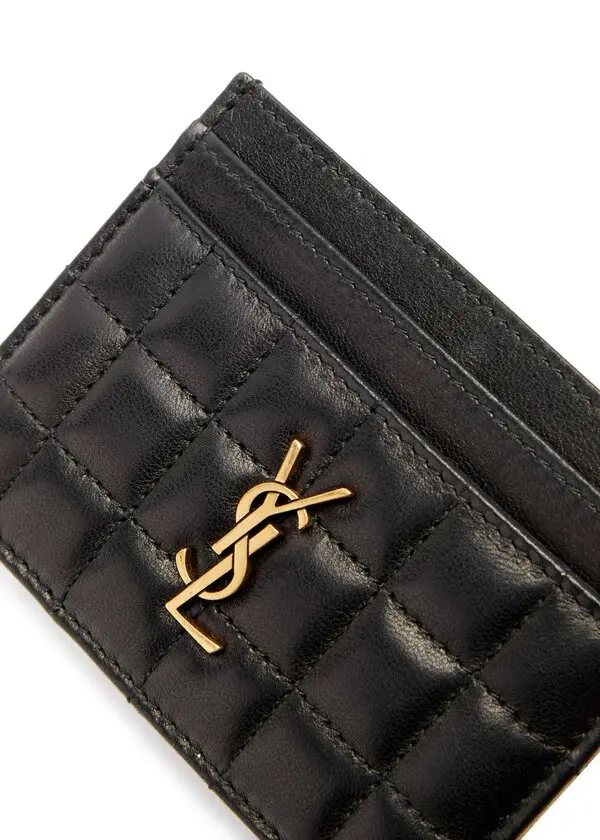 Saint Laurent Quilted Leather Card Holder - Black