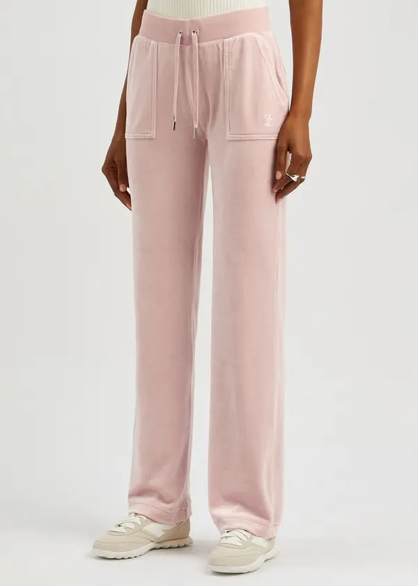Juicy Couture Del Ray Logo Velour Sweatpants