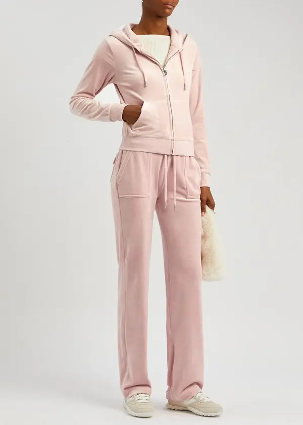 Juicy Couture Del Ray Logo Velour Sweatpants