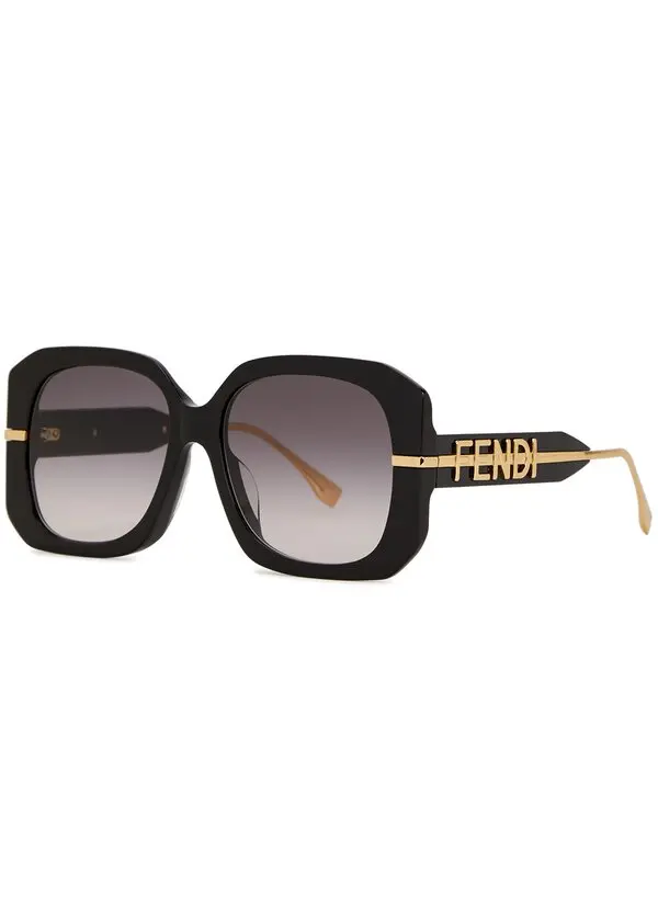 Fendi Graphy Square-frame Sunglasses - Black