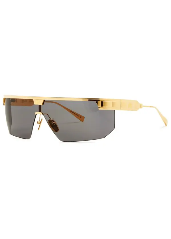 Balmain Wrap-around Sunglasses - Gold