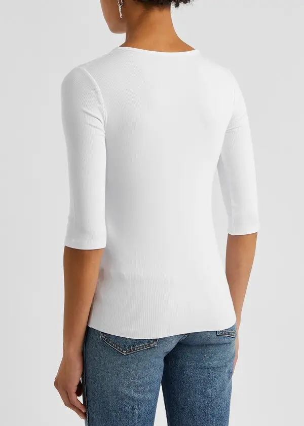 Vince Ribbed Stretch-jersey Top - White