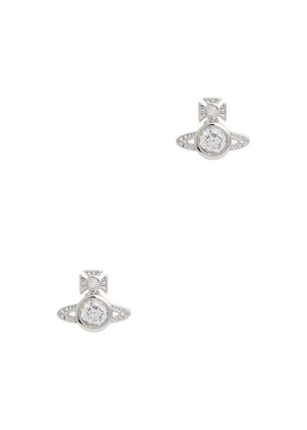 VIVIENNE WESTWOOD London Crystal Orb Stud Earrings - Silver