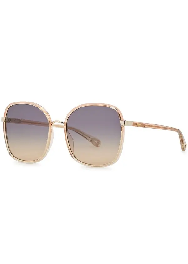 Chloé Franky Square Frame Sunglasses - Orange