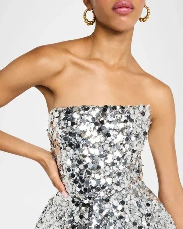 BRONX BANCO Bronx And Banco Maraya Sequin Mini Dress - Silver