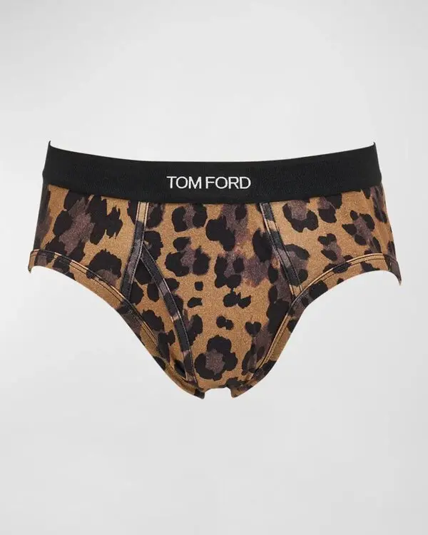 TOM FORD Apos;s Leopard-print Cotton Jersey Briefs
