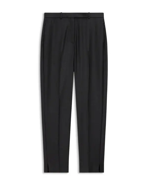 Theory Wool Tapered Trousers - Black