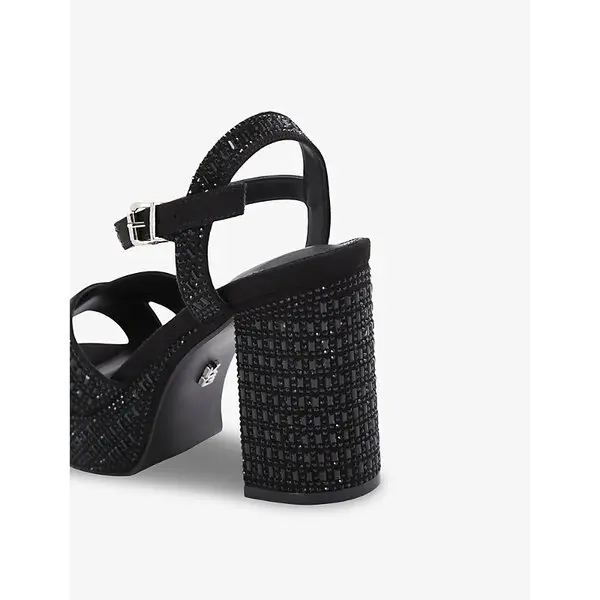 Kurt Geiger Fleur Bead-embellished Platform-heel Woven Sandals