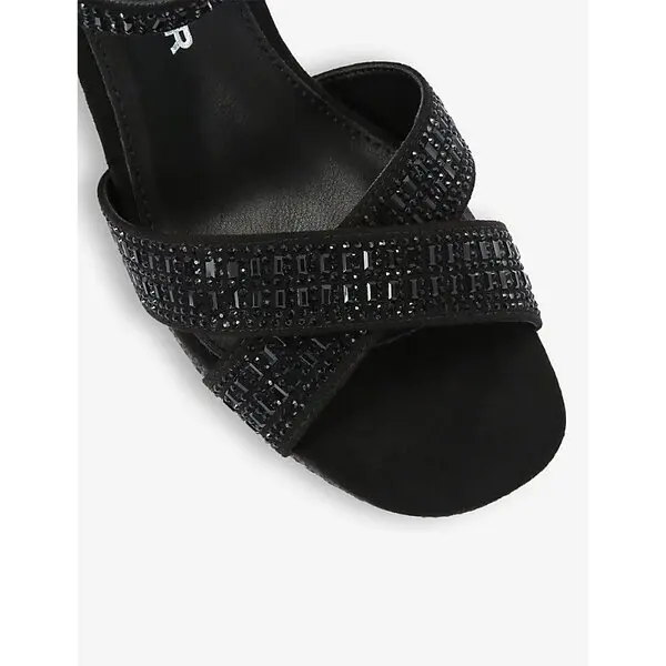 Kurt Geiger Fleur Bead-embellished Platform-heel Woven Sandals