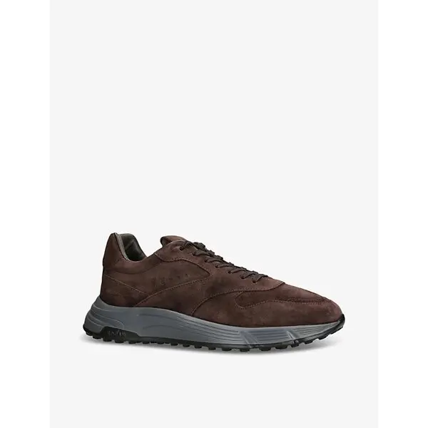 Hogan Hyperlight Branded Suede Low-top Trainers - Dark Brown