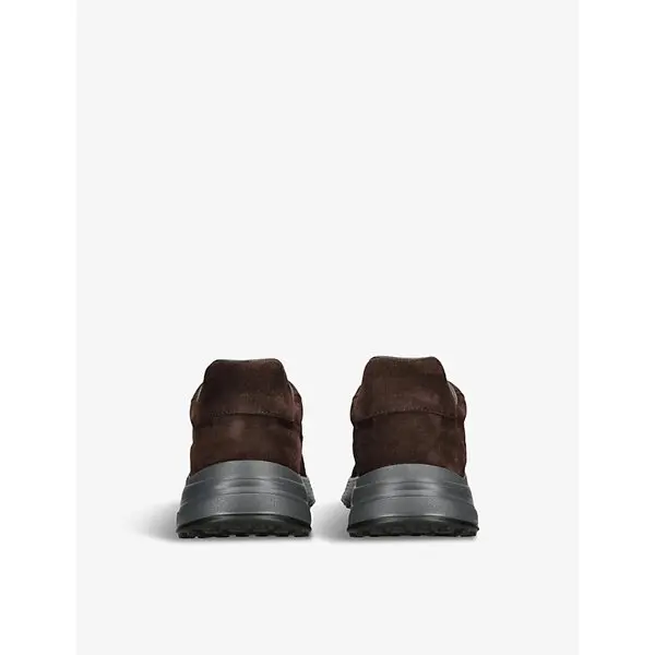 Hogan Hyperlight Branded Suede Low-top Trainers - Dark Brown