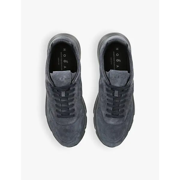 Hogan Hyperlight Branded Suede Low-top Trainers - Navy