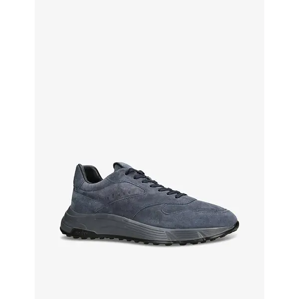 Hogan Hyperlight Branded Suede Low-top Trainers - Navy