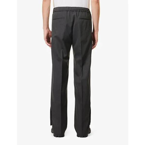 Gucci Logo-embroidered Straight-leg Wool Trousers
