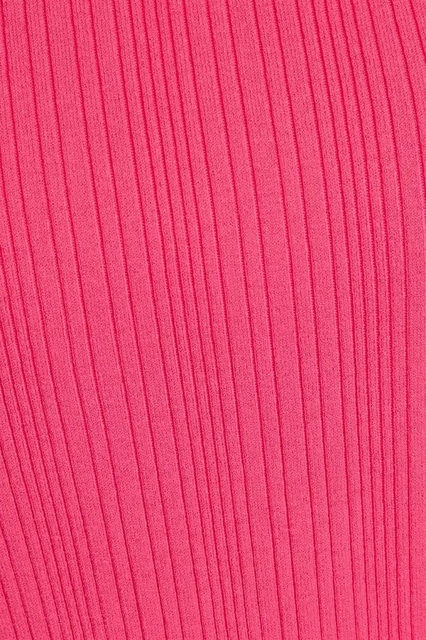 FRAME Cutout Ribbed-knit Midi Dress