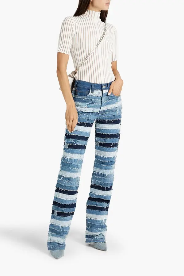 FRAME Le Jane Atelier Patchwork Straight-leg Jeans