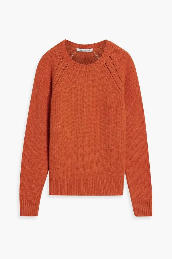 Autumn Cashmere Knitted Sweater - Orange