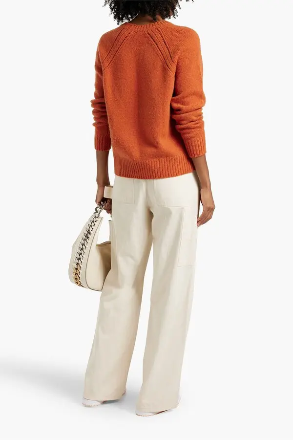 Autumn Cashmere Knitted Sweater - Orange