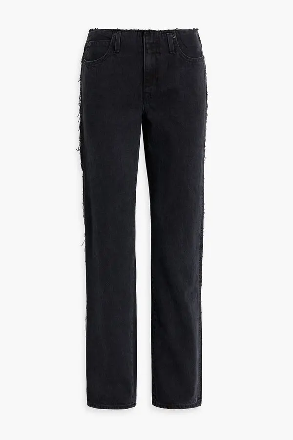SLVRLAKE Sophie Distressed Mid-rise Straight-leg Jeans