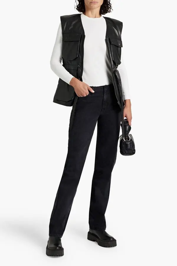 SLVRLAKE Sophie Distressed Mid-rise Straight-leg Jeans