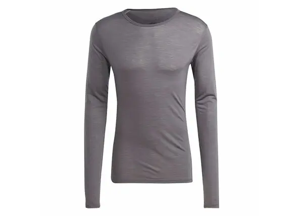 Adidas Terrex Xperior Merino 150 Baselayer Long Sleeve Tee Shirt - Grey Five