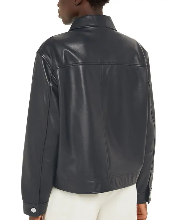 Whistles Leather Collared Overshirt