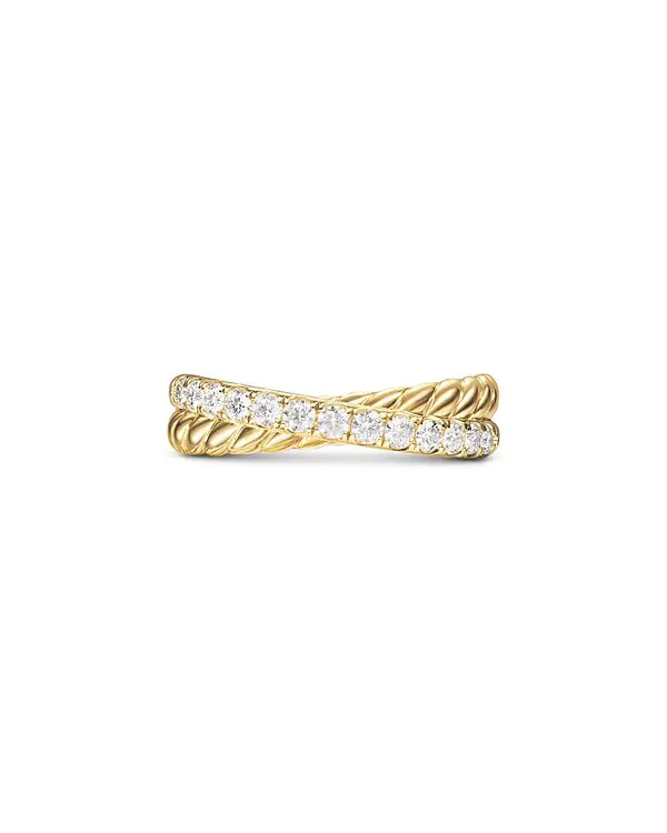 David Yurman Crossover Ring In With Diamonds - Gold