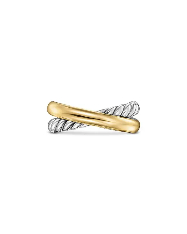 David Yurman Crossover Two Row Ring, 7.5mm - Gold/silver