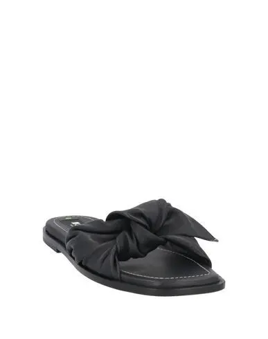 MSGM Leather Slides With Bow Detailing - Black