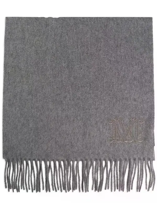 Max Mara Logo-embroidered Scarf - Grey