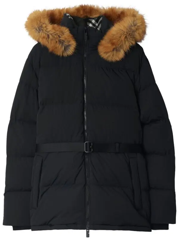 Burberry Shield Appliqué Puffer Coat - Black