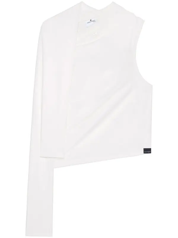 COURREGES Asymmetric Off-shoulder T-shirt - White