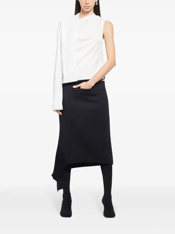 COURREGES Asymmetric Off-shoulder T-shirt - White