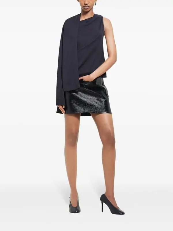 COURREGES Asymmetric Off-shoulder T-shirt - Black