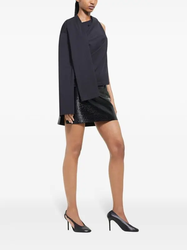 COURREGES Asymmetric Off-shoulder T-shirt - Black