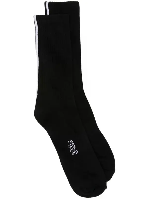 THOM KROM Stripe-detail Socks - Black
