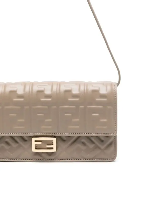 Fendi Wallet On Chain Baguette Shoulder Bag - Neutrals