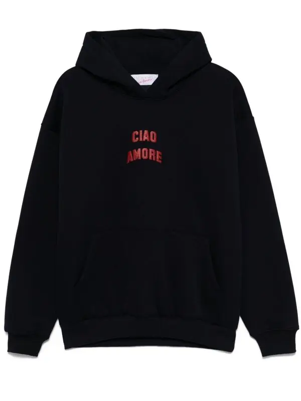 Giada Benincasa Ciao Amore-print Hoodie - Blue
