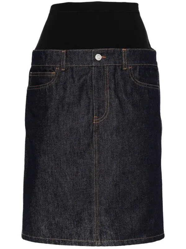 Coperni Hybrid Denim Midi Skirt - Blue